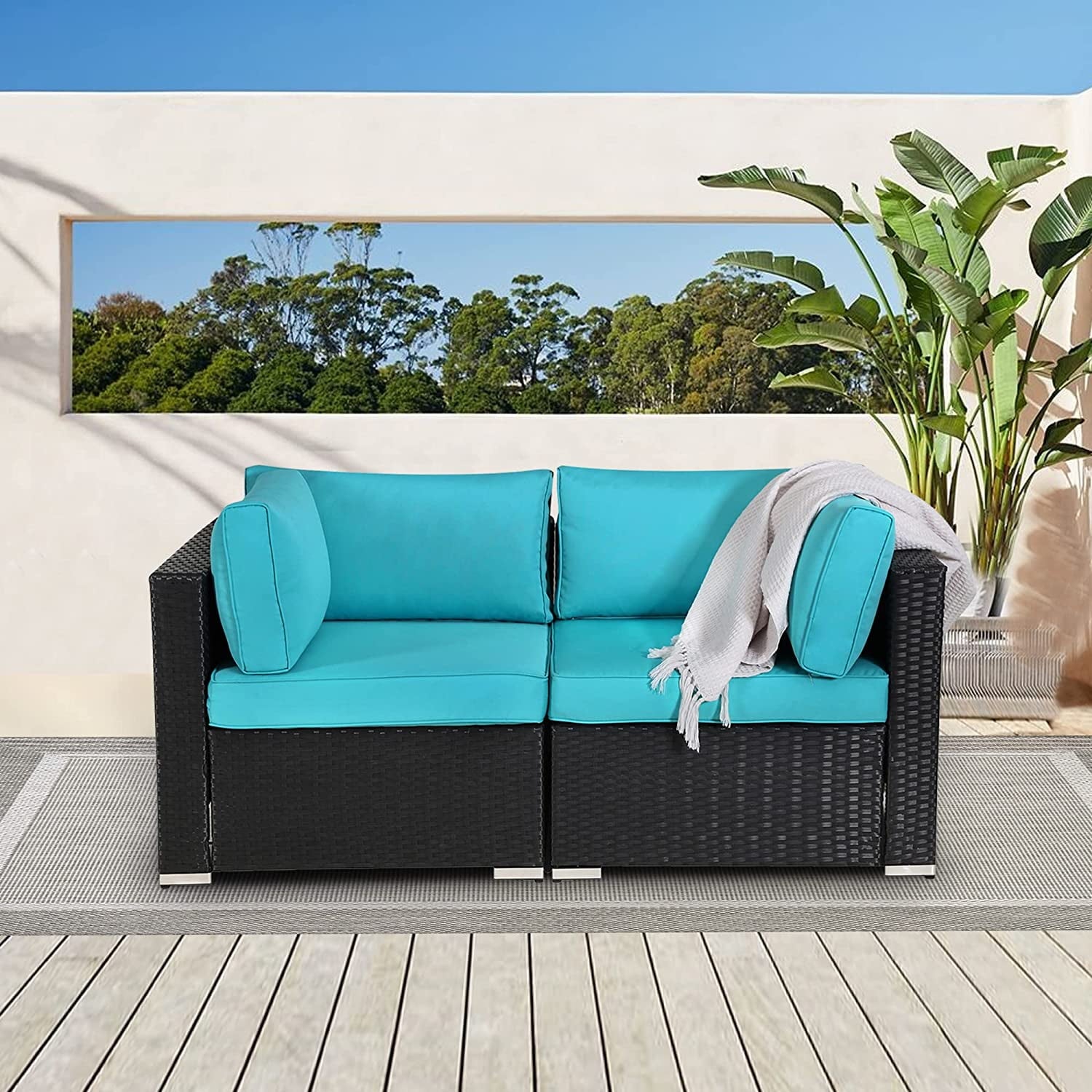 Sunvivi Wicker Patio Loveseat Create the Patio of Your Dreams With O RoyalCraft
